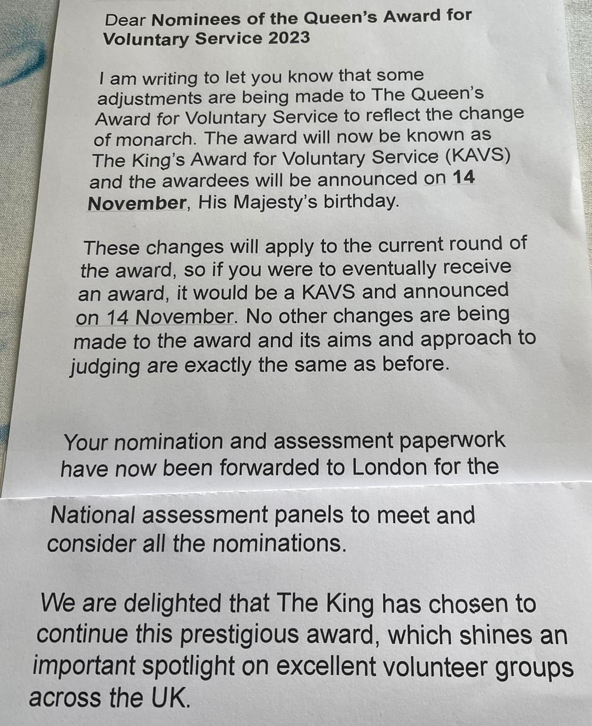 ReUse Nominated for Kings Award For Voluntary Service - ReUse Littleborough